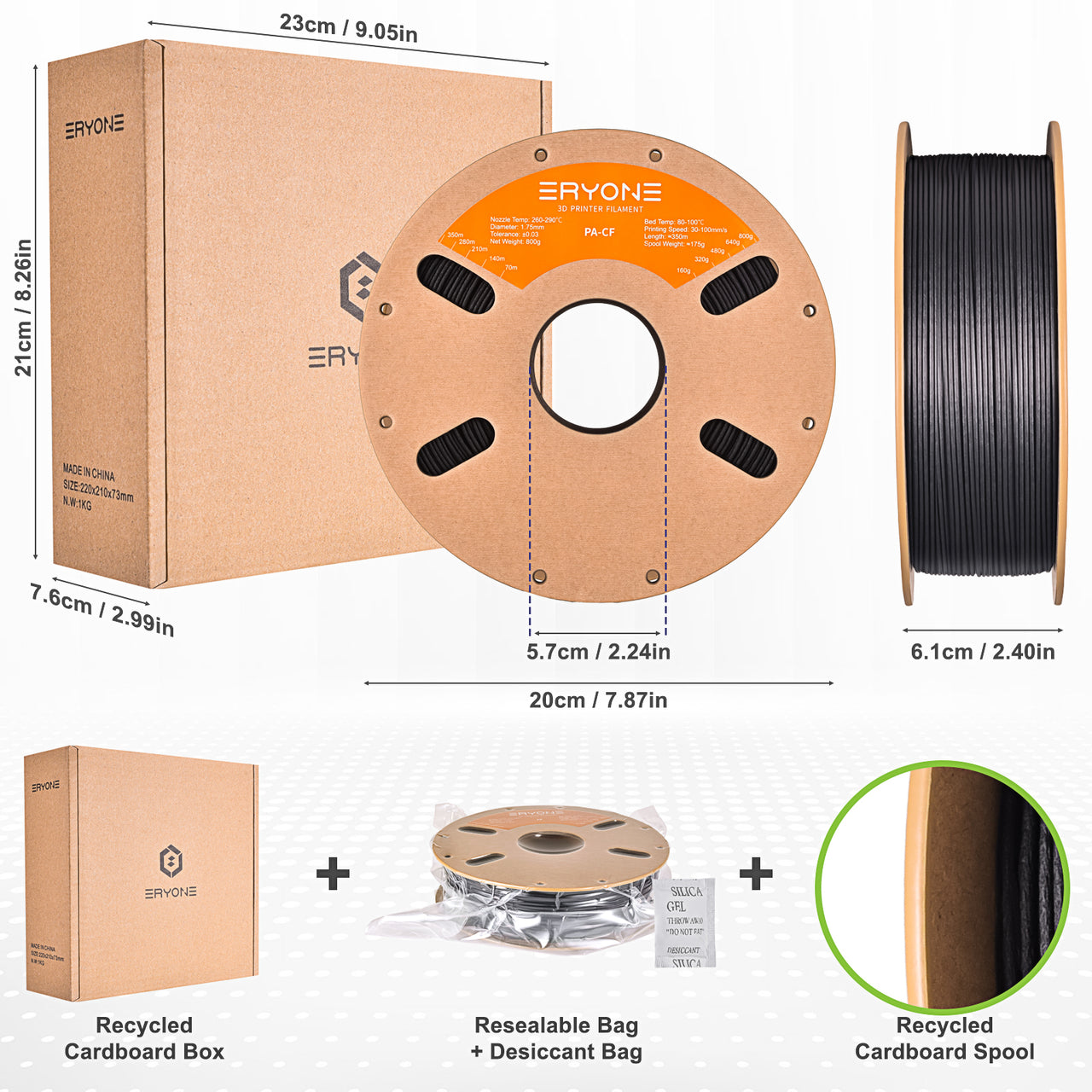 Nylon & Nylon-CF 3D Printer Filament, 1.75mm(1kg) | Eryone – uk.eryone3d